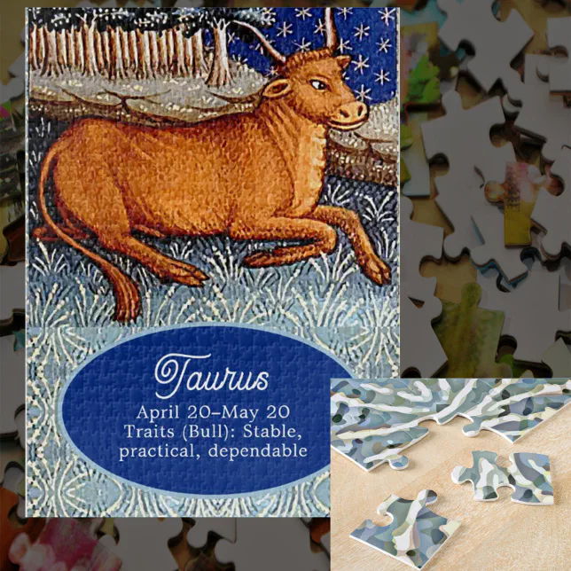 Taurus the Bull Zodiac Sign Birthday Party Jigsaw Puzzle | Zazzle