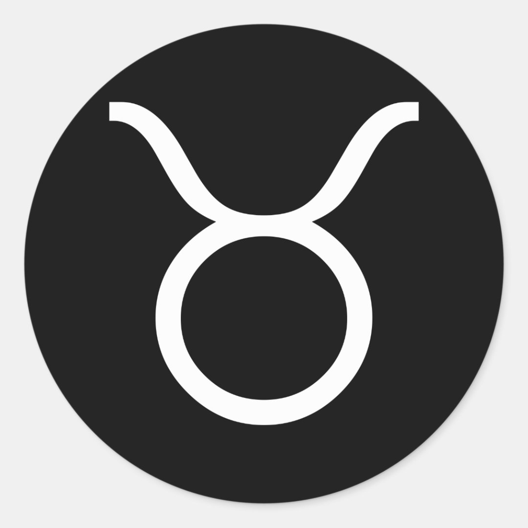 taurus white classic round sticker | Zazzle