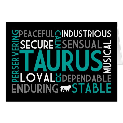 Taurus Word Collage Card | Zazzle