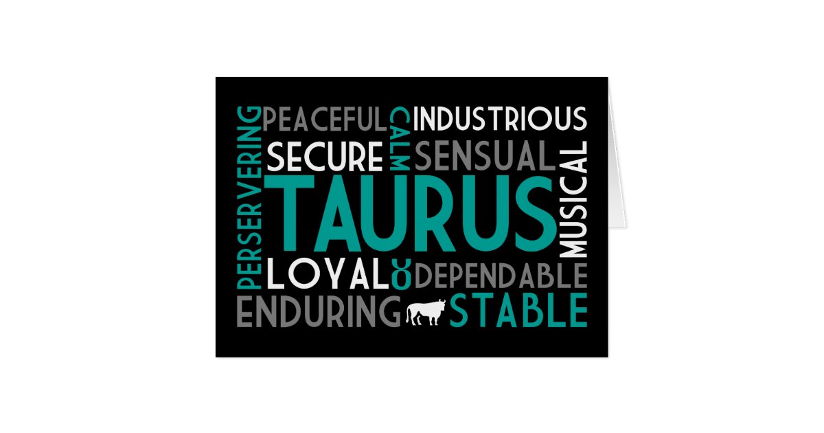 Taurus Word Collage Card | Zazzle