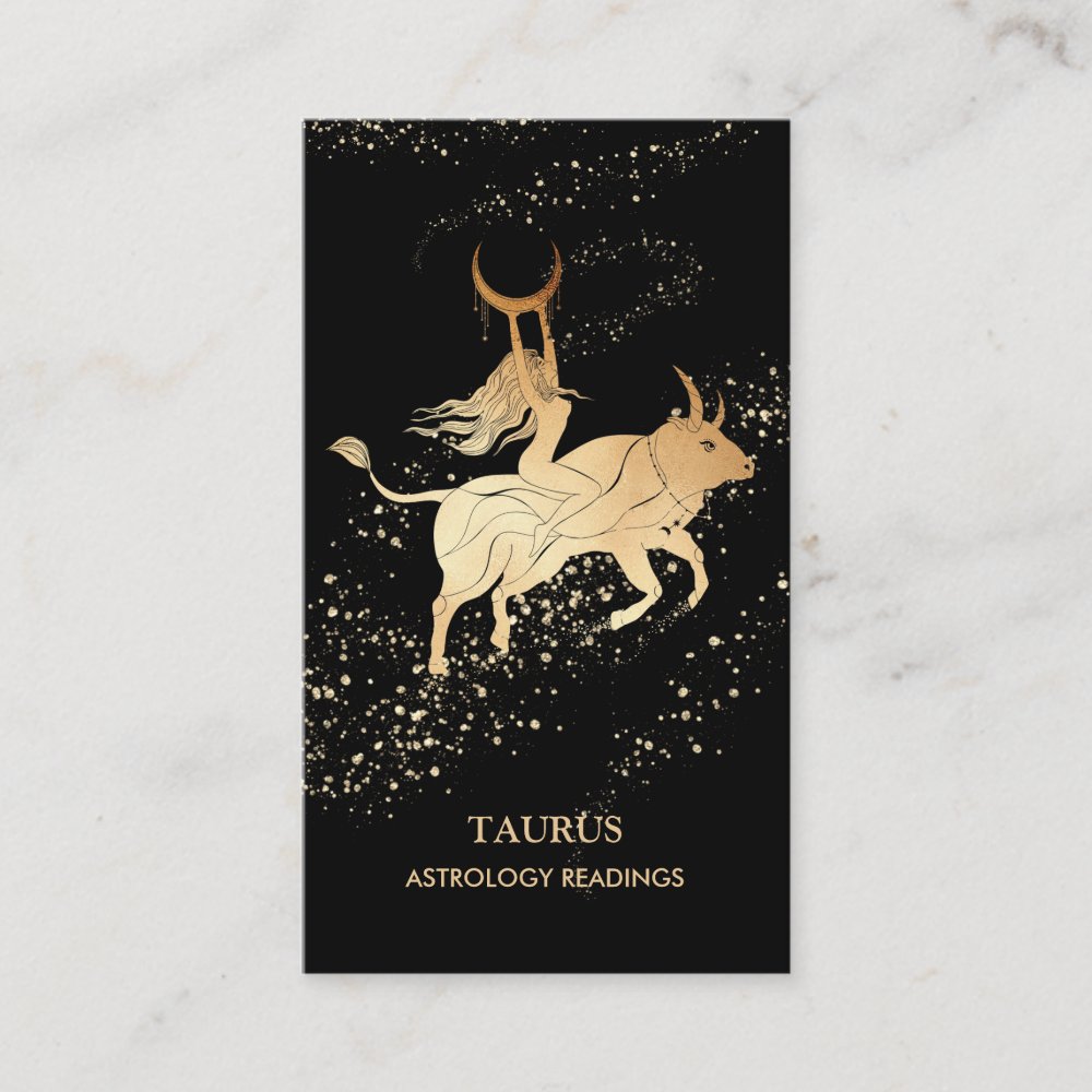 TAURUS Zodiac Astrology Readings Moon Bull Business Card - Snuggle ...
