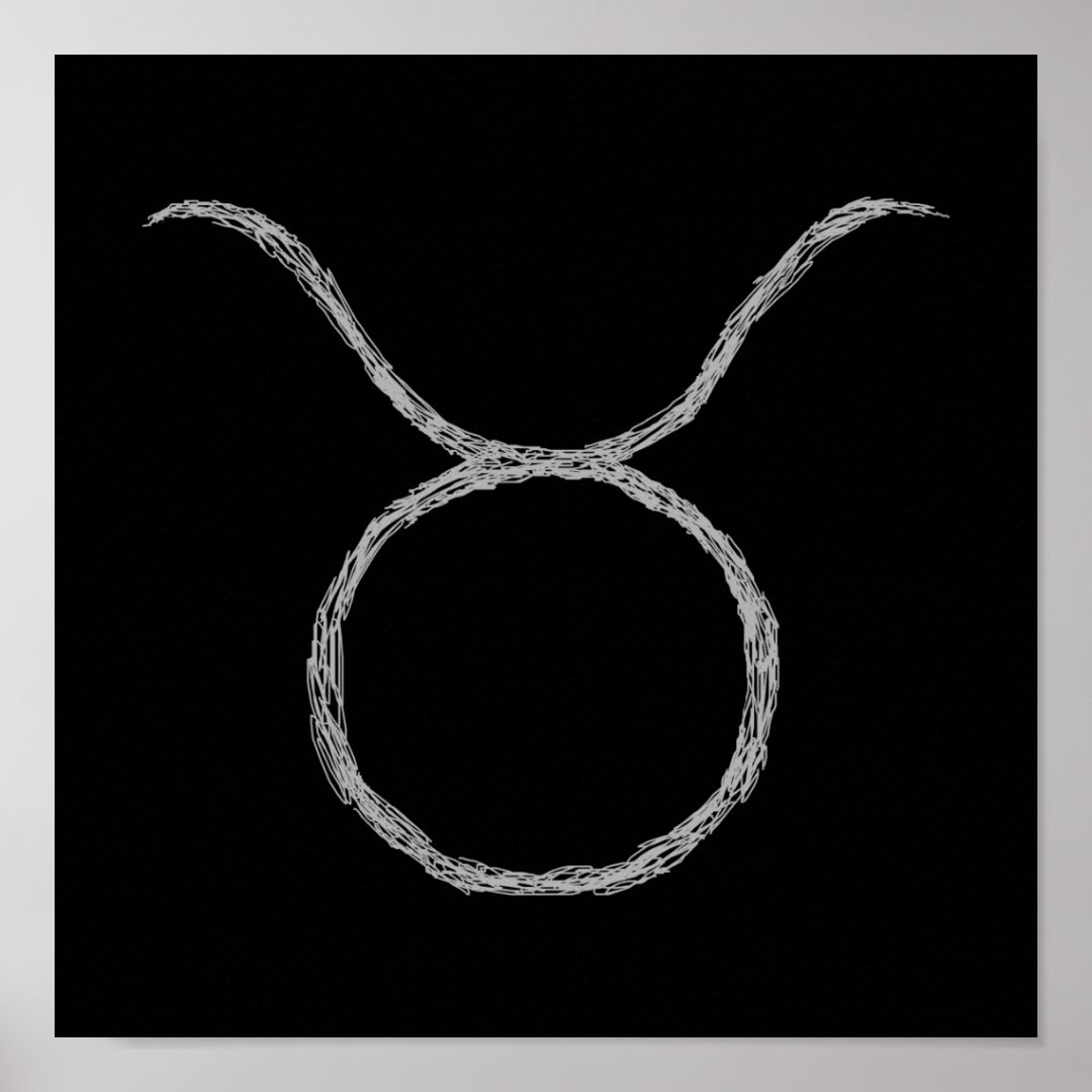 Taurus. Zodiac Astrology Sign. Black. Poster | Zazzle