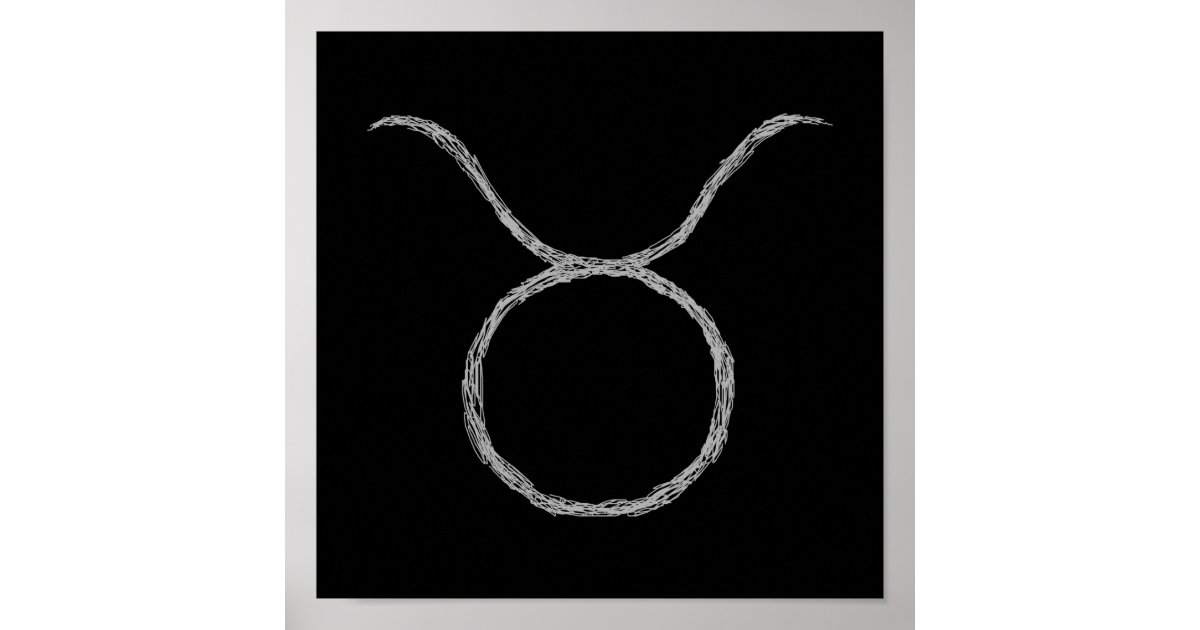 Taurus. Zodiac Astrology Sign. Black. Poster | Zazzle
