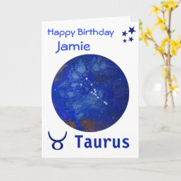 Taurus zodiac birthday card | Zazzle