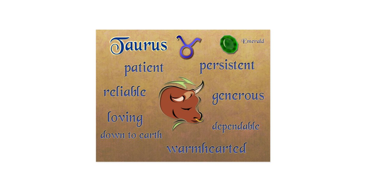Taurus zodiac characteristics postcard | Zazzle.com