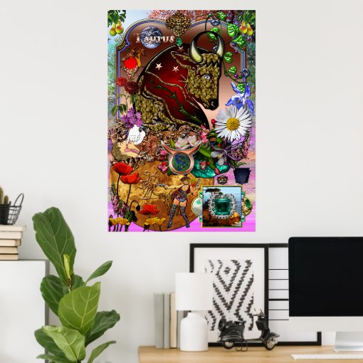 Taurus Zodiac Collage Poster | Zazzle