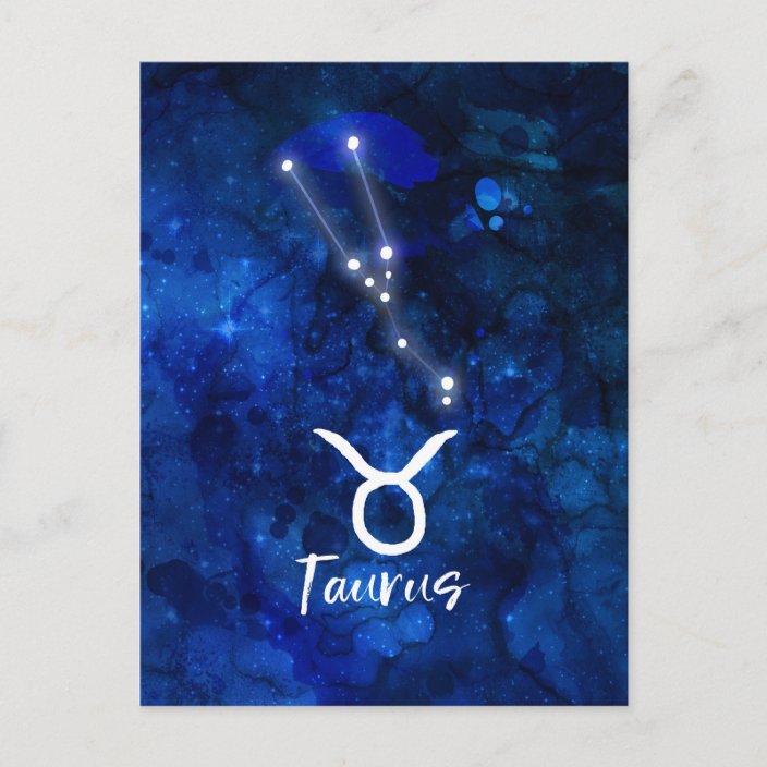 Taurus Zodiac Constellation Blue Galaxy Celestial Postcard | Zazzle.com