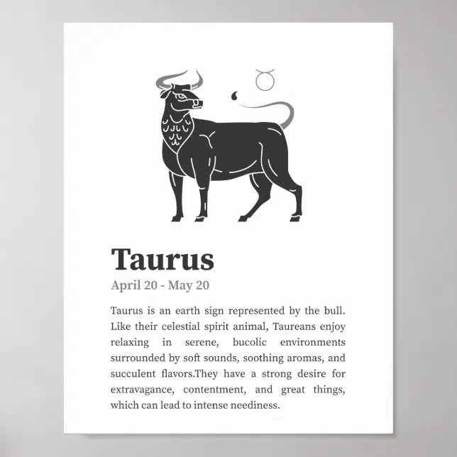 Taurus Zodiac Sign poster | Zazzle