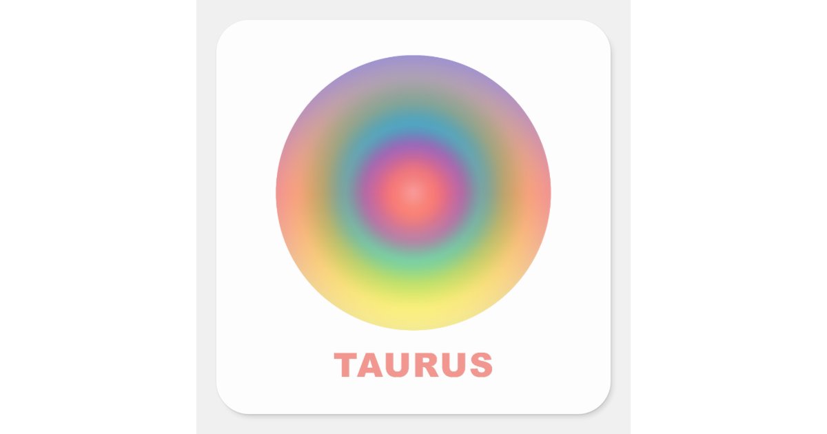 Taurus Zodiac Sign Stylish Gradient Square Sticker | Zazzle
