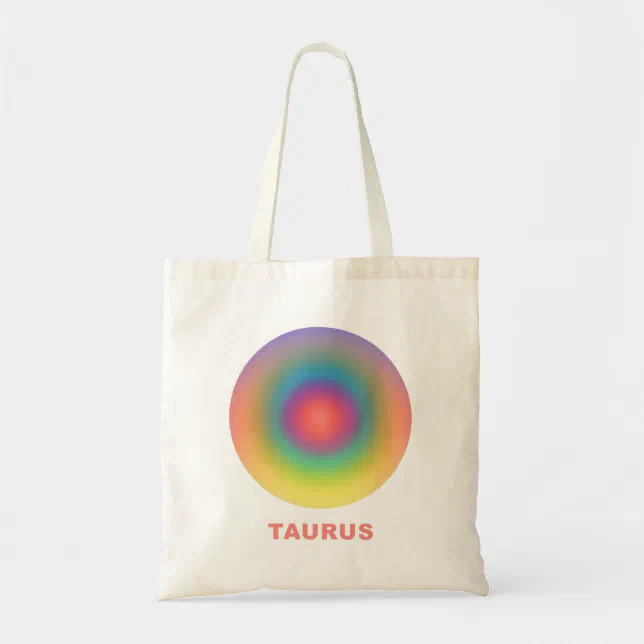 Taurus Zodiac Sign Stylish Gradient Tote Bag | Zazzle