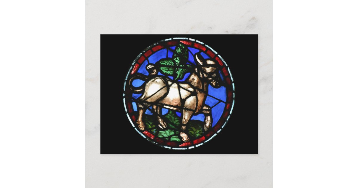 Taurus Zodiac Stained Glass Notre-Dame de Paris P Postcard | Zazzle