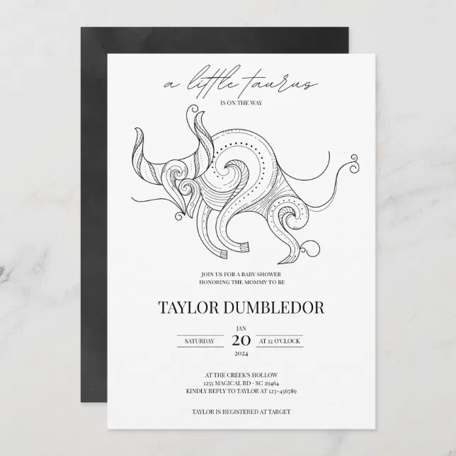 Taurus Zodiac Star Sign Astrology Baby Shower Invitation | Zazzle