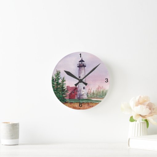 Tawas Point Lighthouse Wall Clock | Zazzle