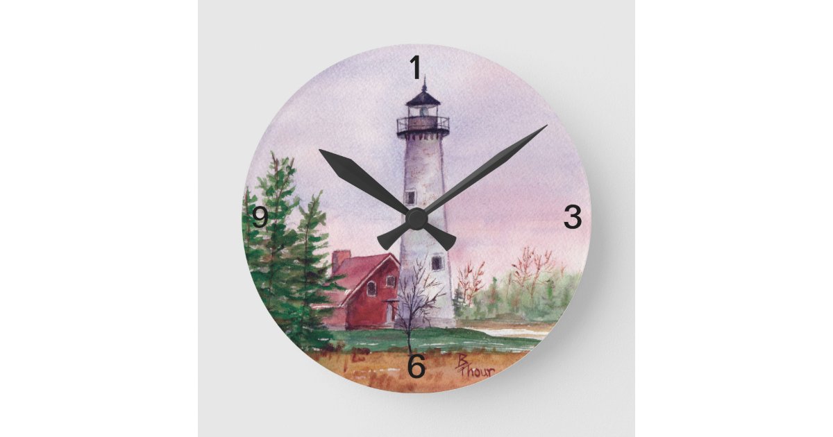 Tawas Point Lighthouse Wall Clock | Zazzle