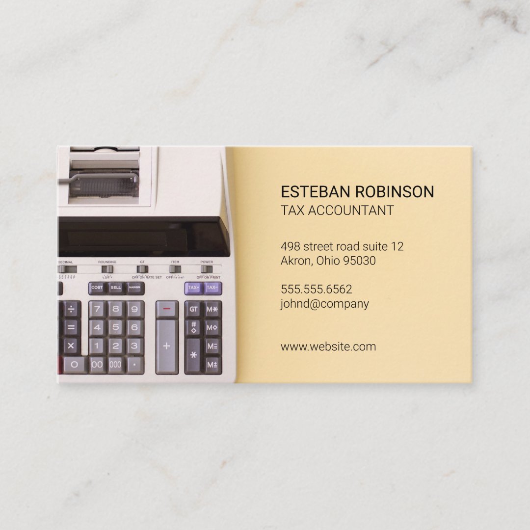 Tax Accountant | Adding Machine Business Card | Zazzle