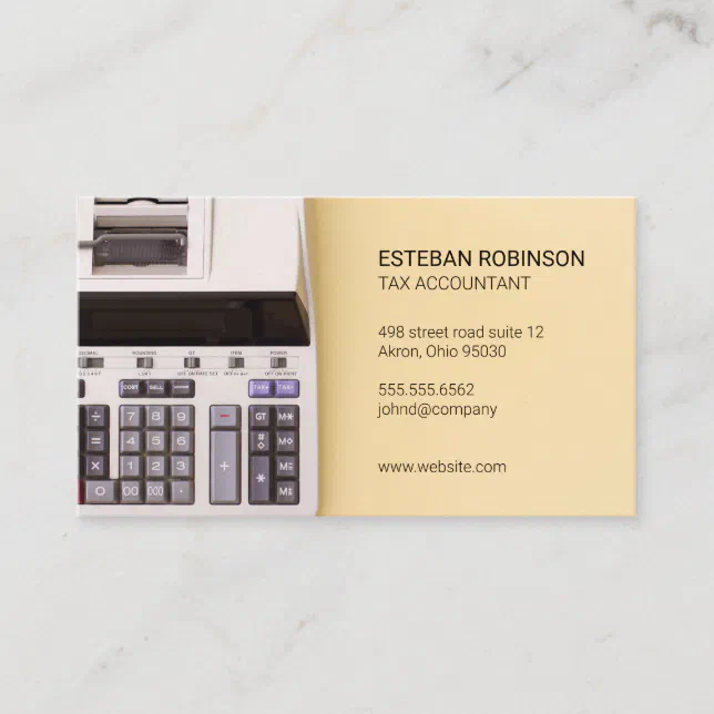 Tax Accountant | Adding Machine Business Card | Zazzle