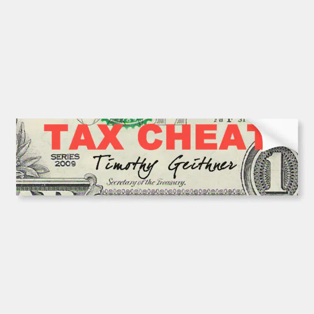 Tax Cheat Bumper Sticker | Zazzle