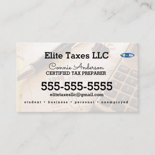 Tax Company Business Card | Zazzle