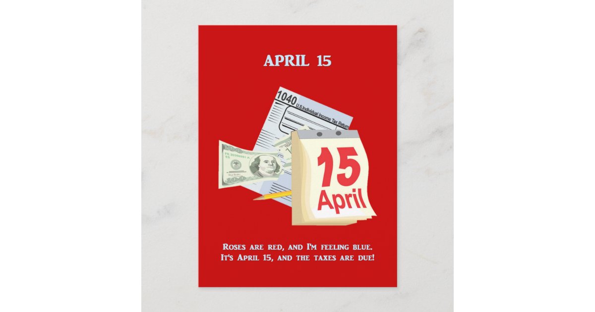 Tax Day Funny Poem Postcard | Zazzle
