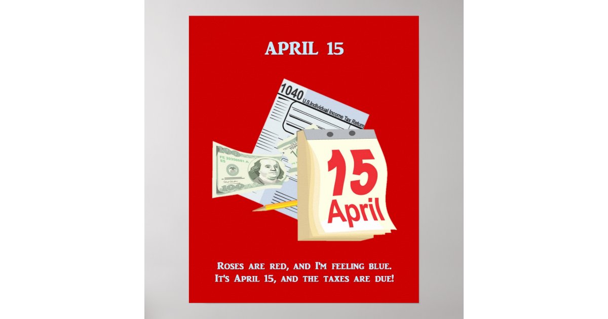 Tax Day Funny Poem Poster | Zazzle