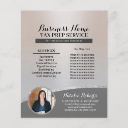 Tax Preparation Consulting Service Elegant Silver Flyer | Zazzle