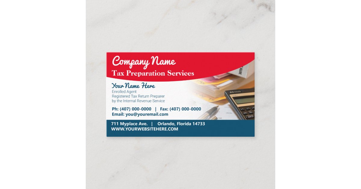 Tax Preparation (Preparer) Business Card | Zazzle