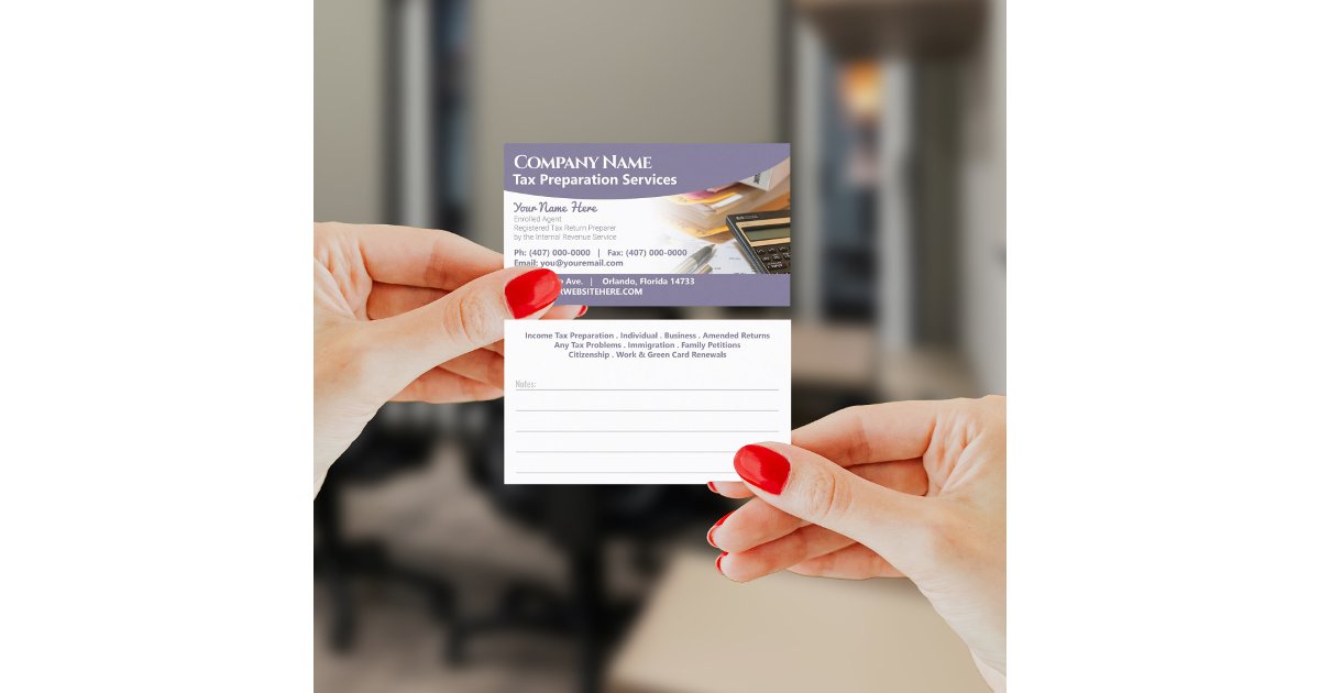 Tax Preparation (Preparer) Business Card | Zazzle