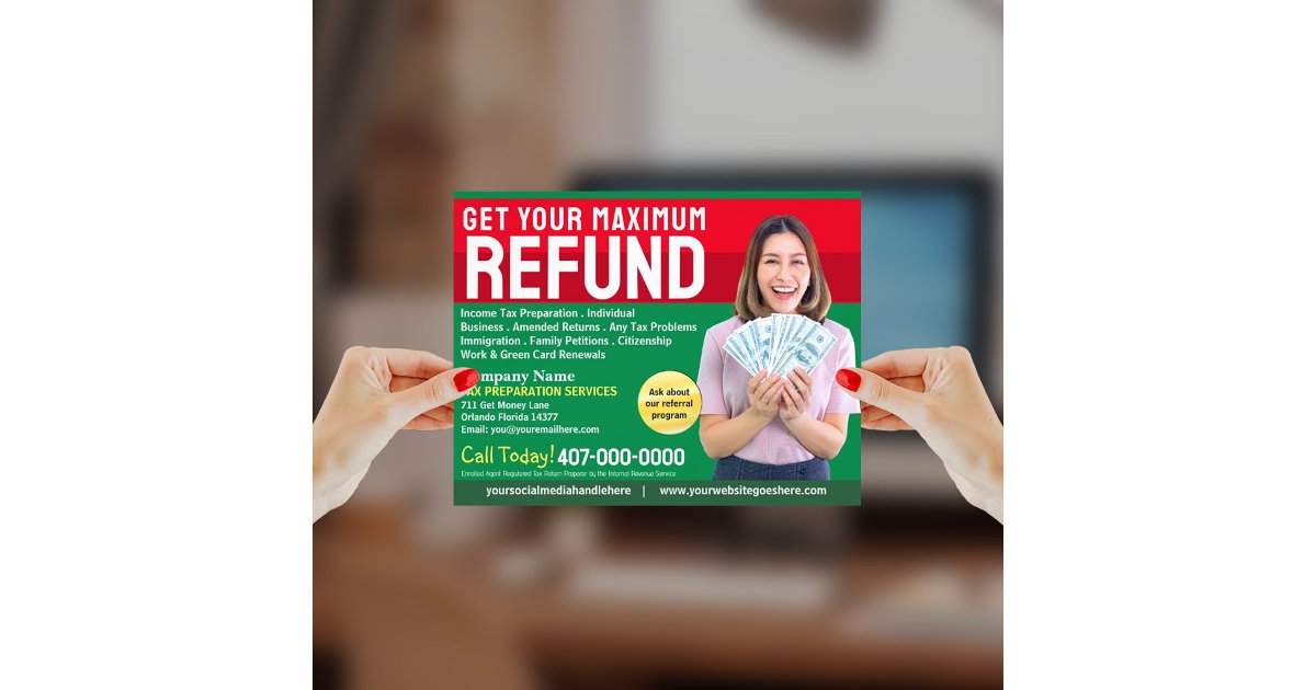 Tax Preparation (Preparer) Refund Flyer | Zazzle