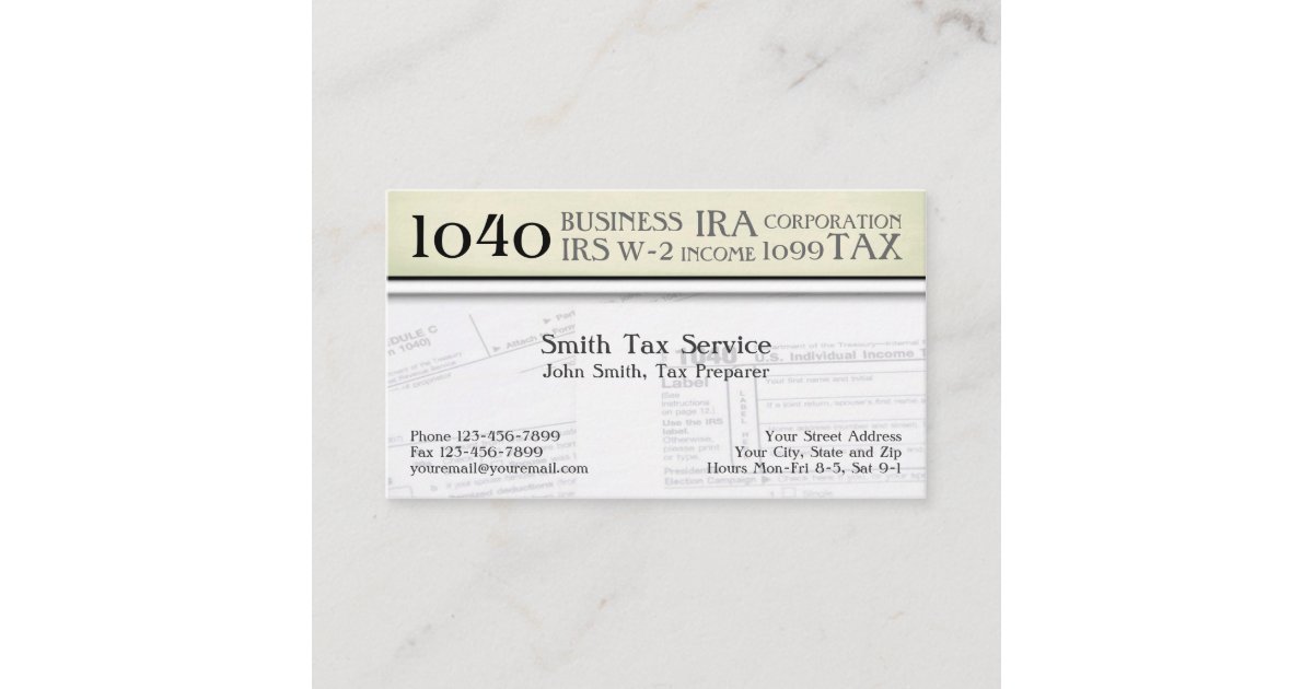 Tax Preparer Accountant Business Card | Zazzle.com