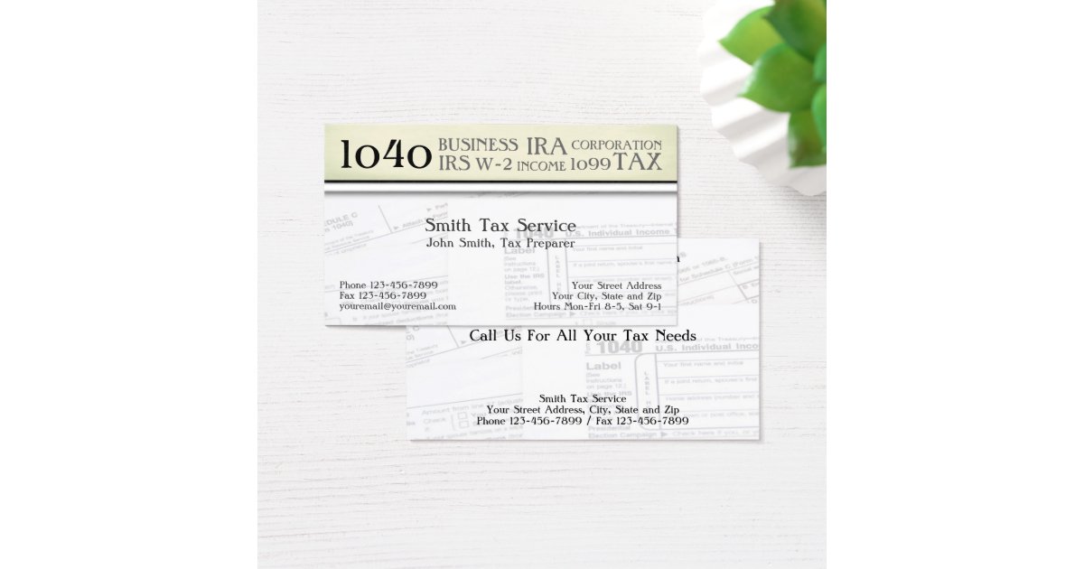 Tax Preparer Accountant Business Card | Zazzle