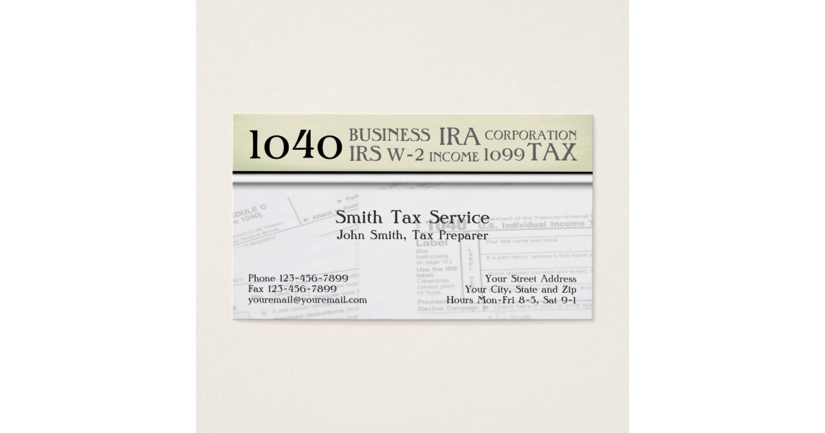 Tax Preparer Accountant Business Card | Zazzle