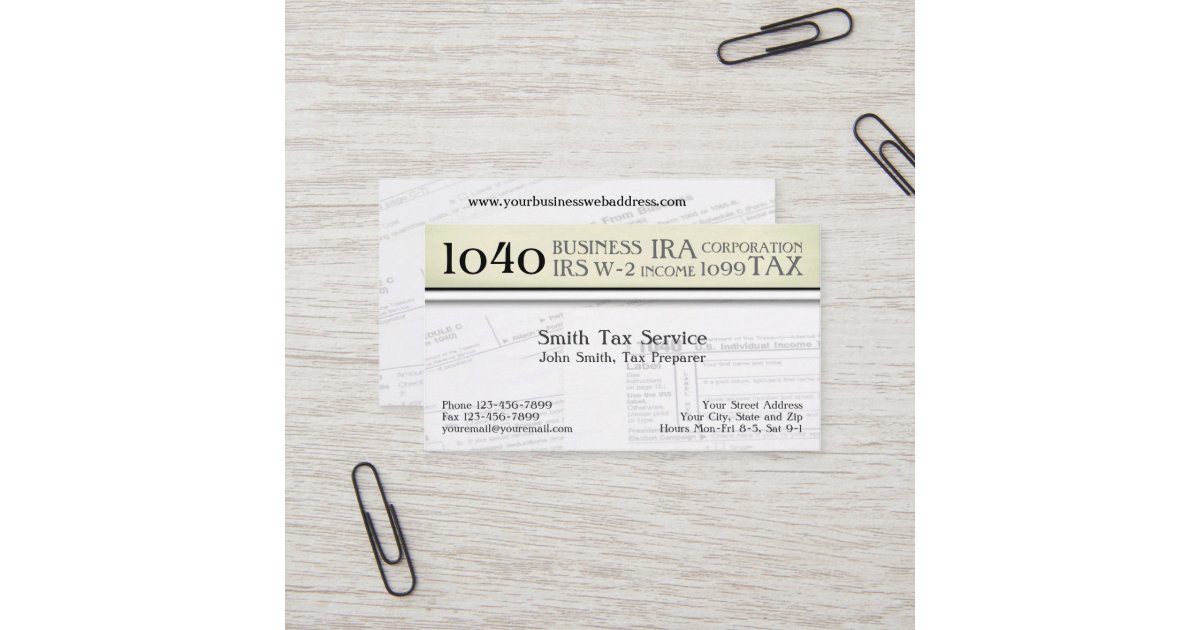 Tax Preparer Accountant Business Card | Zazzle