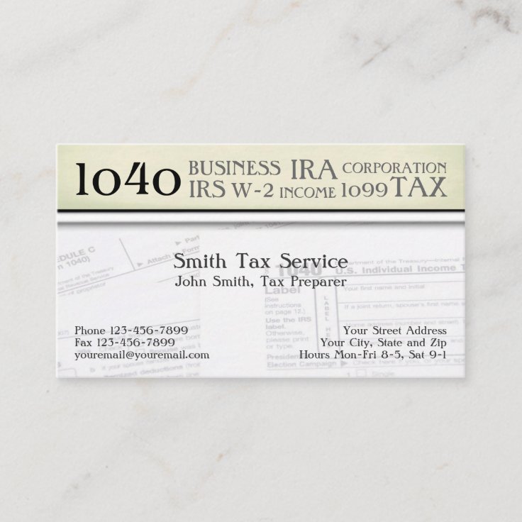 Tax Preparer Accountant Business Card | Zazzle