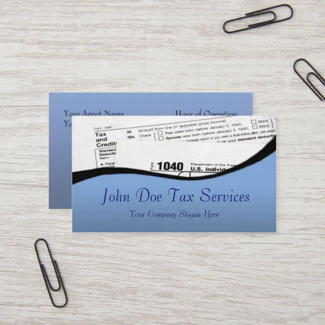 Tax Preparer Federal Tax Form Business Card | Zazzle