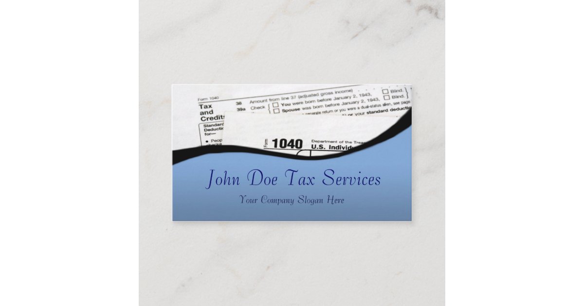 Tax Preparer Federal Tax Form Business Card | Zazzle