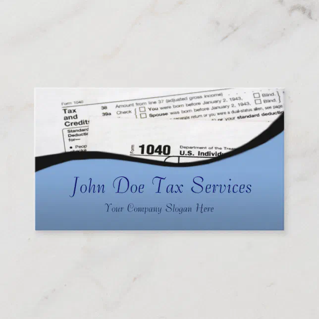 Tax Preparer Federal Tax Form Business Card | Zazzle