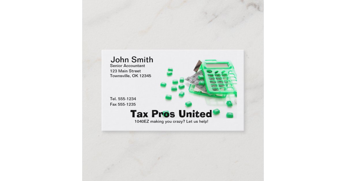 Tax Professional - Accountant - CPA Business Card | Zazzle