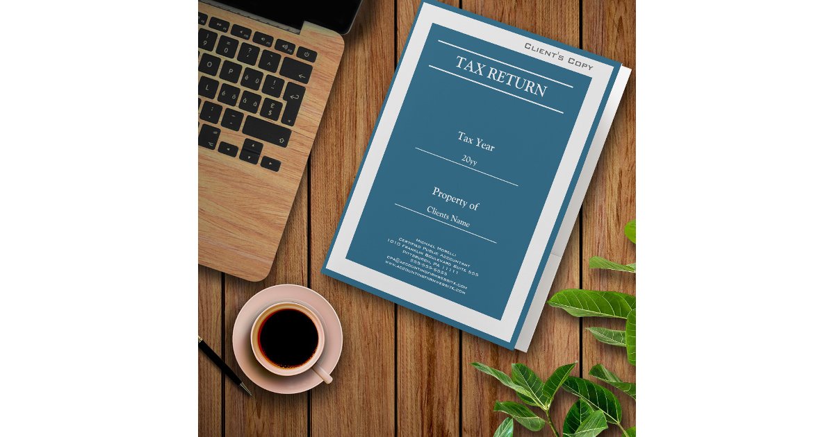 Tax Return, Blue Pocket Folder | Zazzle