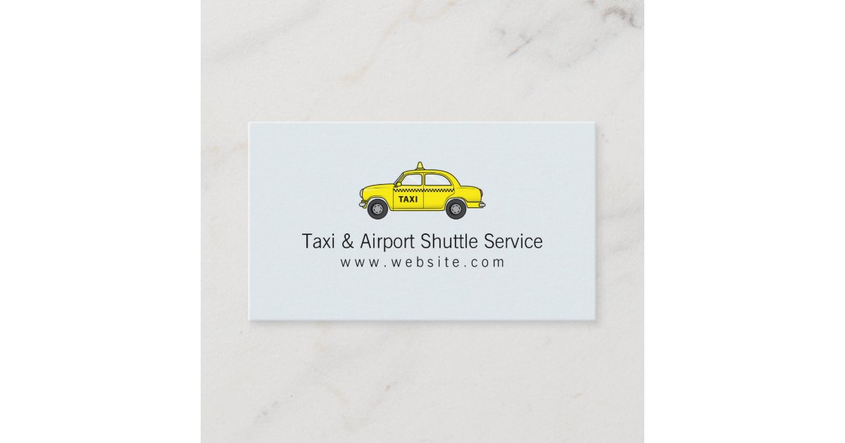 Taxi & Airport Shuttle Service Business Card | Zazzle