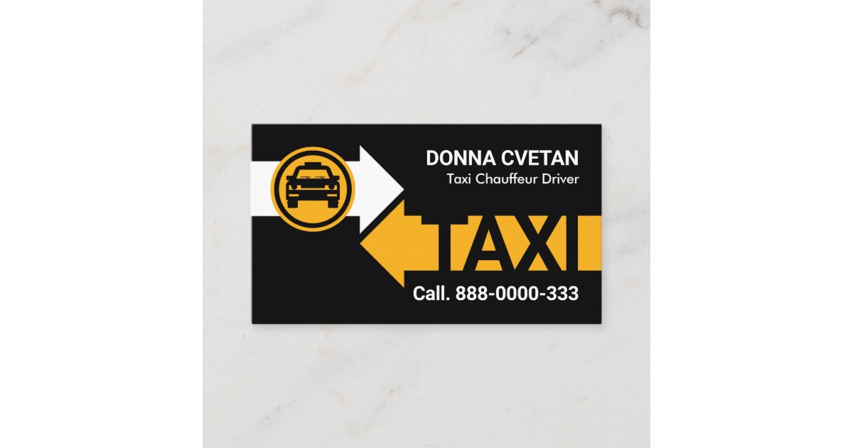 Taxi Arrow Routes Cab Driver Business Card | Zazzle