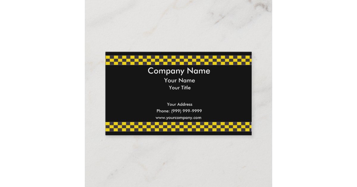 Taxi Border Business Card | Zazzle