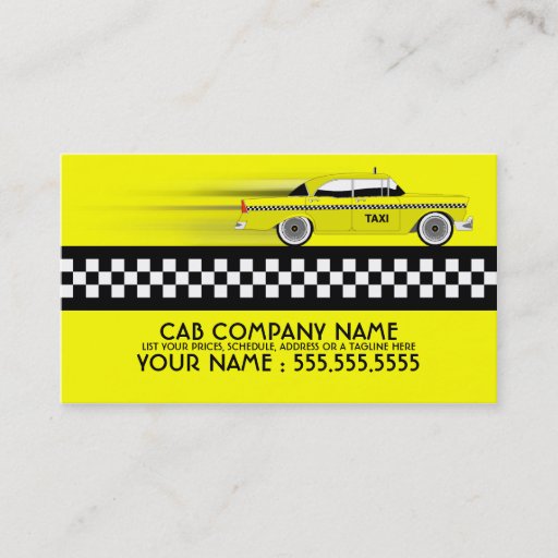 taxi cab business card