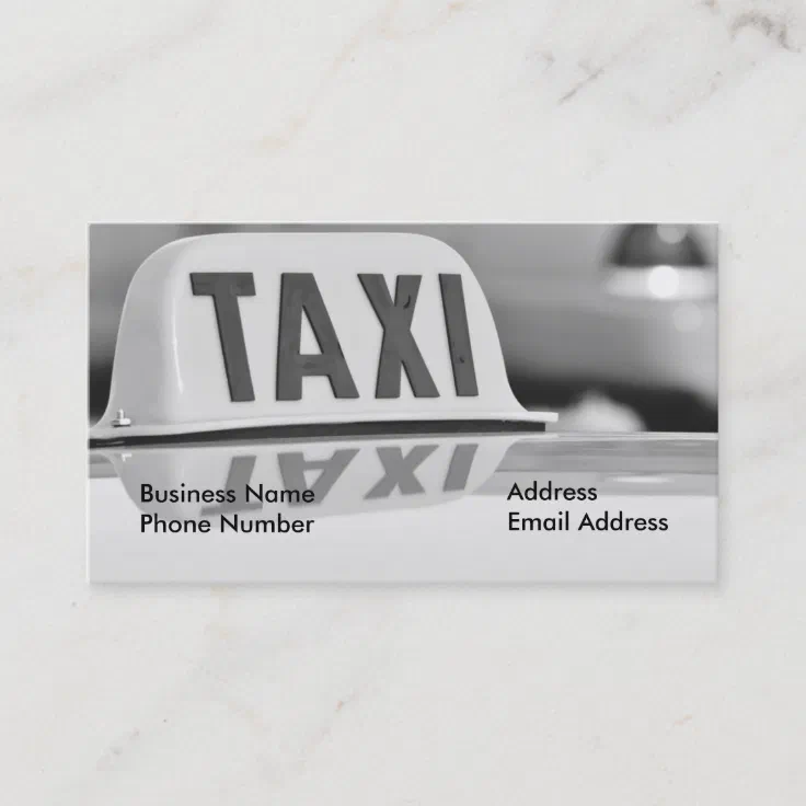 Taxi Cab Driver Service Business Card | Zazzle
