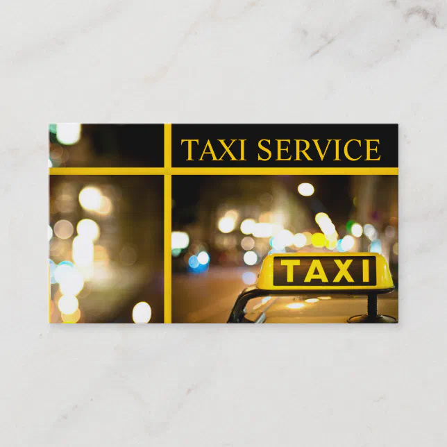 Taxi, Cab, Driver, Transportation Business Card | Zazzle