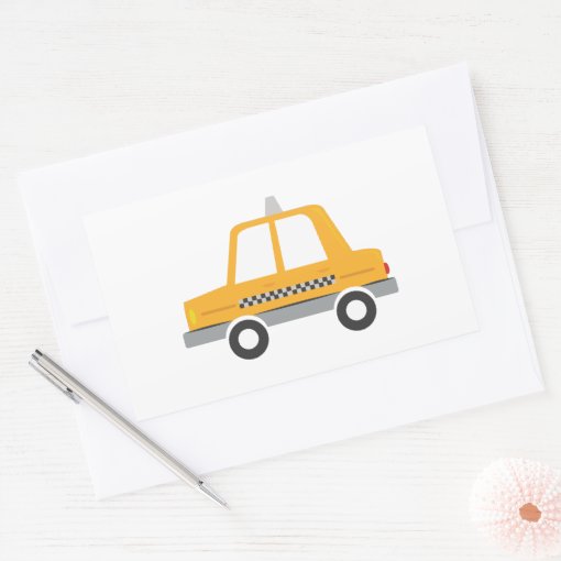 Taxi Cab Rectangular Sticker | Zazzle