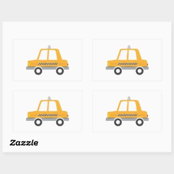 Taxi Cab Rectangular Sticker | Zazzle