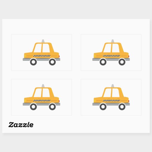 Taxi Cab Rectangular Sticker | Zazzle