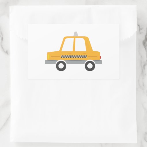 Taxi Cab Rectangular Sticker | Zazzle