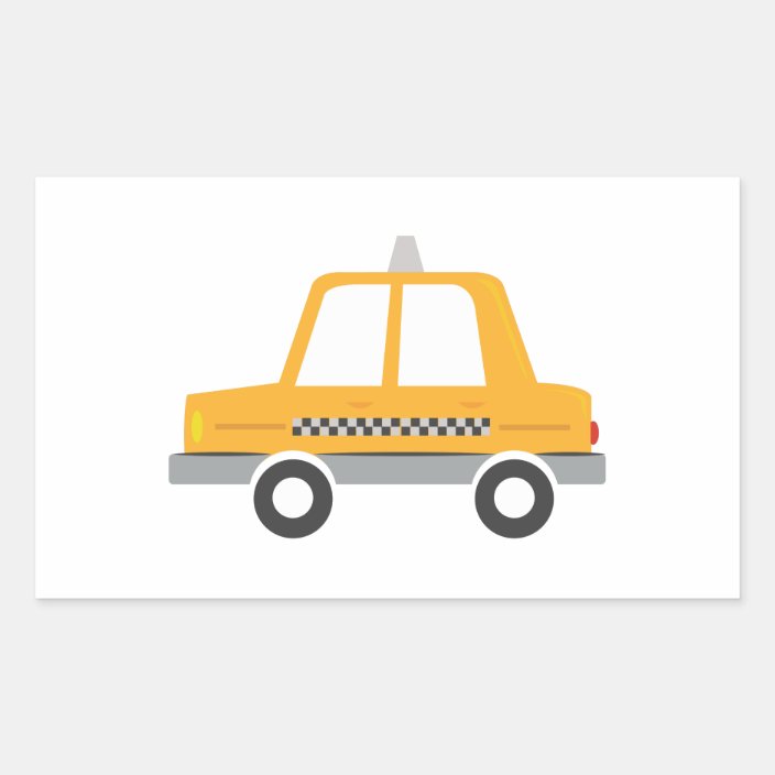 Taxi Cab Rectangular Sticker | Zazzle.com