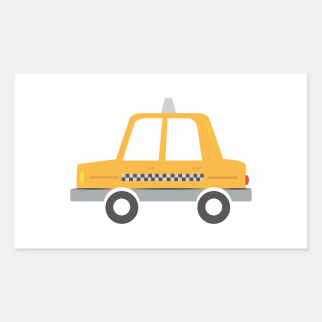 Taxi Cab Rectangular Sticker | Zazzle